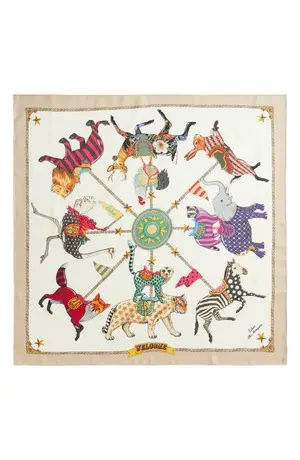 Echo The Menagerie Silk Square Scarf - Cream