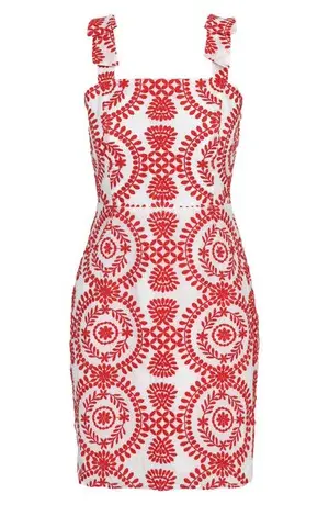 Adelyn Rae Carrie Embroidered Mini Dress