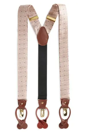 CLIFTON WILSON Diamond Silk Suspenders - Tan