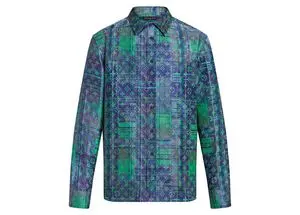LOUIS VUITTON Monogram Neon Check Oversized Business Shirt