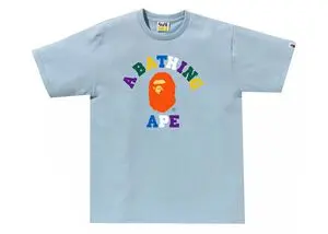 A BATHING APE Colors College Tee Shirt - Sax
