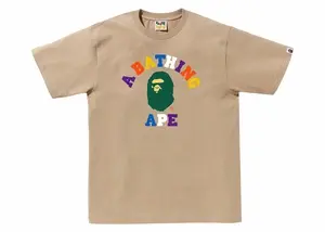 A BATHING APE Colors College Tee Shirt - Beige