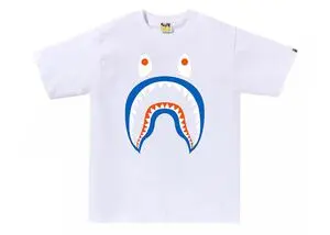 A BATHING APE Colors Shark Ponr Tee Shirt - White