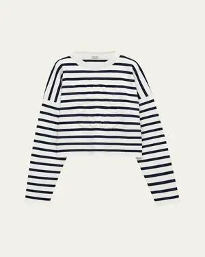 Loewe Striped Wool-blend Sweater - Off White Navy