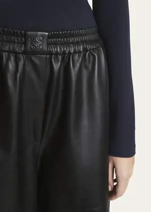 Loewe Cropped Leather And Suede Trousers
