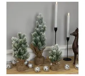 NORTHLIGHT Pine Trees With Burlap Base 18' Et Of 3