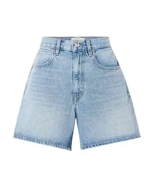SLVRLAKE Walker Distressed Denim Shorts - Blue