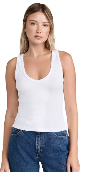 PERFECTWHITETEE V-neck Ribbed Tank