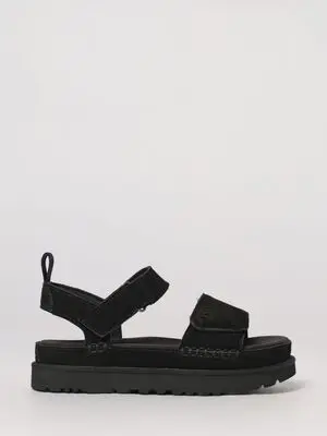 UGG Goldenstar Suede Platform Sandals - Black