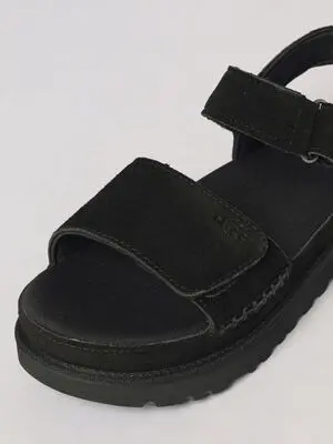 UGG Goldenstar Suede Platform Sandals - Black
