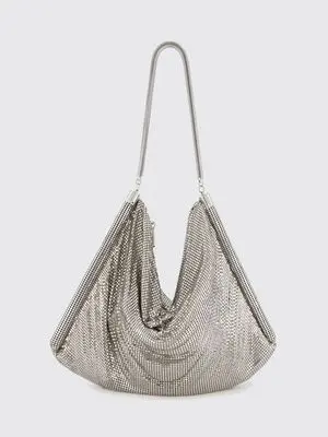 Rabanne Flared Aluminum Metal Mesh Shoulder Bag With Integrated Handle - Silver