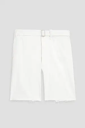 MAISON MARGIELA Belted Herringbone Cotton Shorts