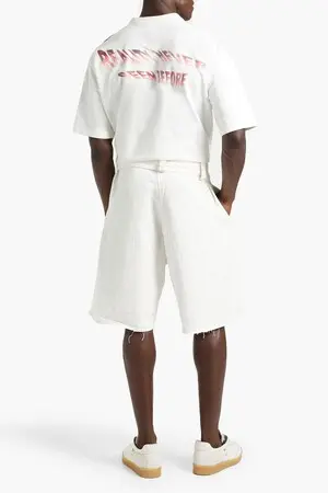 MAISON MARGIELA Belted Herringbone Cotton Shorts