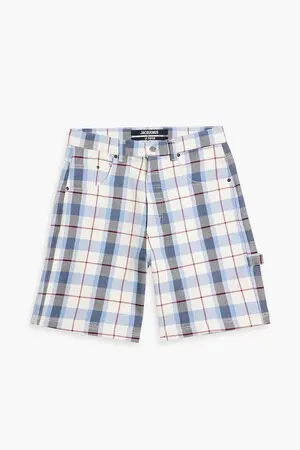 Jacquemus Checked Cotton-blend Drill Shorts