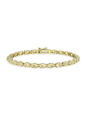 SYDNEY EVAN 14k Opal & 0.15 Tcw Diamond Tennis Bracelet - Yellow Gold