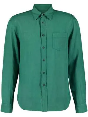 120% Lino Long-sleeve Linen Shirt - Green