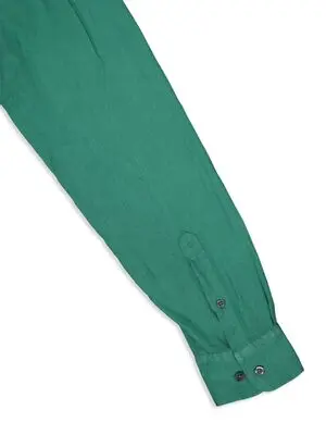 120% Lino Long-sleeve Linen Shirt - Green