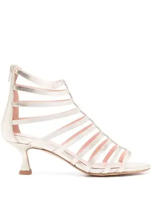 ANNA F. 55mm Leather Sandals - Gold