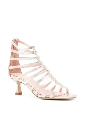 ANNA F. 55mm Leather Sandals - Gold