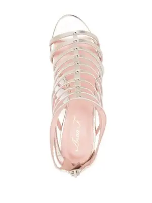 ANNA F. 55mm Leather Sandals - Gold