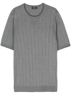 BARBA NAPOLI Ribbed-knit Silk Jumper - Grey