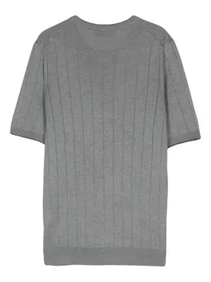 BARBA NAPOLI Ribbed-knit Silk Jumper - Grey