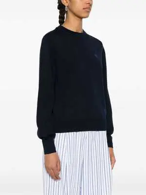 Maison Kitsuné Fox Motif Knitted Jumper - Blue