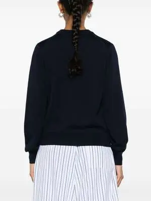 Maison Kitsuné Fox Motif Knitted Jumper - Blue