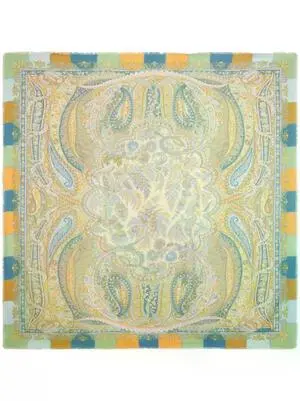 Etro Paisley-print Frayed-edge Scarf - Neutrals