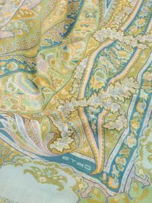 Etro Paisley-print Frayed-edge Scarf - Neutrals