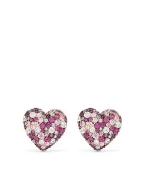 APM MONACO Heart-motif Crystal-embellished Earrings