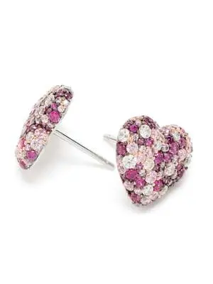APM MONACO Heart-motif Crystal-embellished Earrings
