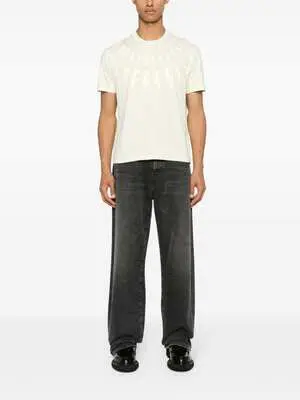 Neil Barrett Thunderbolt-print Cotton T-shirt - Yellow