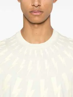 Neil Barrett Thunderbolt-print Cotton T-shirt - Yellow