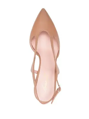 ANNA F. 75mm Slingback Leather Pumps