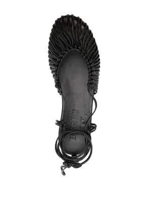 Hereu Mantera Knotted Leather Sandals - Black