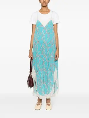 Zadig&Voltaire Ristyl Logo-print Maxi Dress - Blue