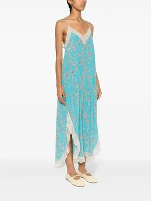 Zadig&Voltaire Ristyl Logo-print Maxi Dress - Blue