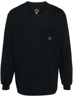 Needles Butterfly-embroidered T-shirt - Black