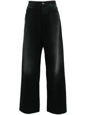 Balenciaga Mid-rise Wide-leg Jeans - Black