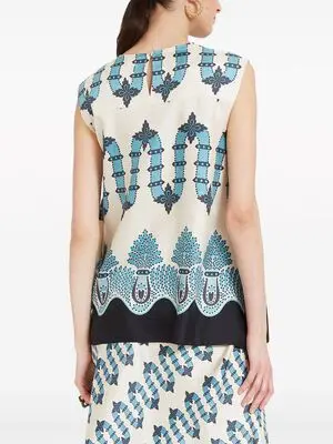 La DoubleJ San Carlo Silk Top - White