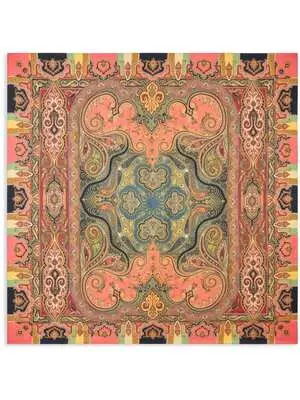 Etro Paisley-print Square Scarf - Pink