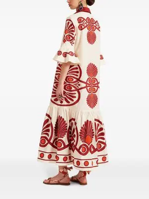 La DoubleJ Artemic Geometric-print Dress - Neutrals