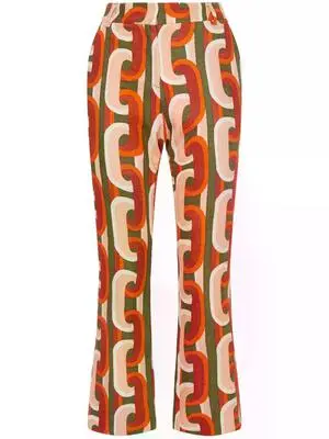 La DoubleJ 24/7 Prometheus-print Kick-flare Trousers
