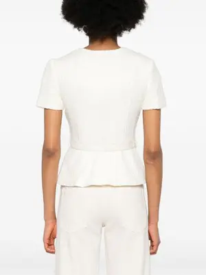 SELF-PORTRAIT U-neck Bouclé Top