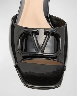 Valentino Garavani Vlogo Leather Mules - Nero