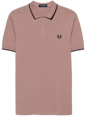 Fred Perry Logo-embroidered Cotton Polo Shirt - Pink