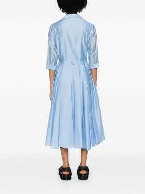 DRHOPE Flared Midi Shirtdress - Blue