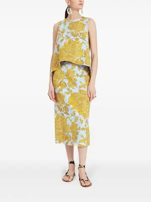 La DoubleJ Floral-print Pencil Skirt
