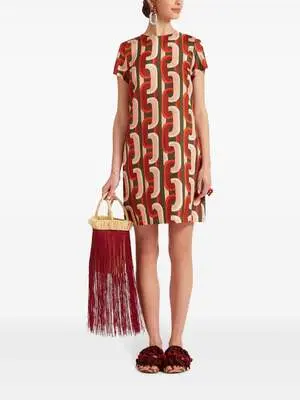 La DoubleJ Swing Chain-link Print Mini Dress - Pink